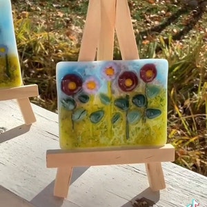 FREE SHIPPING! Sweet, Fused Glass Artt Scenes Displayed in an Easel! - Etsy