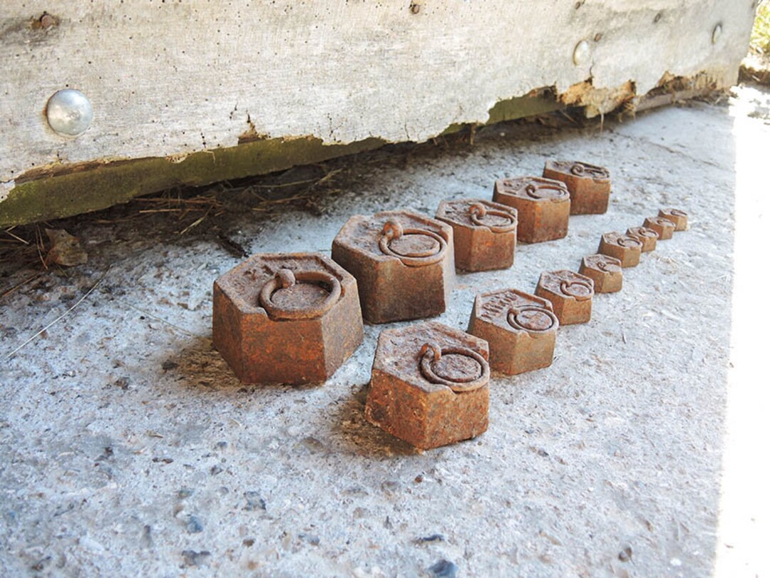 13 Antique French Cast Iron Weights for Scales - Etsy