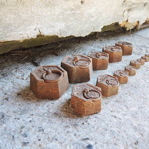 13 Antique French Cast Iron Weights for Scales - Etsy