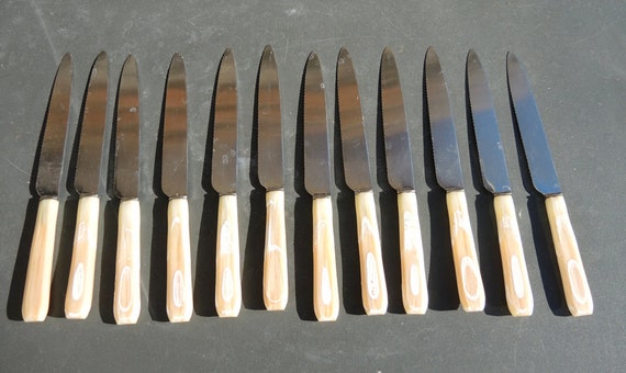 12 Antique French Table Knives With Imitation Ivory Handle - Etsy Norway