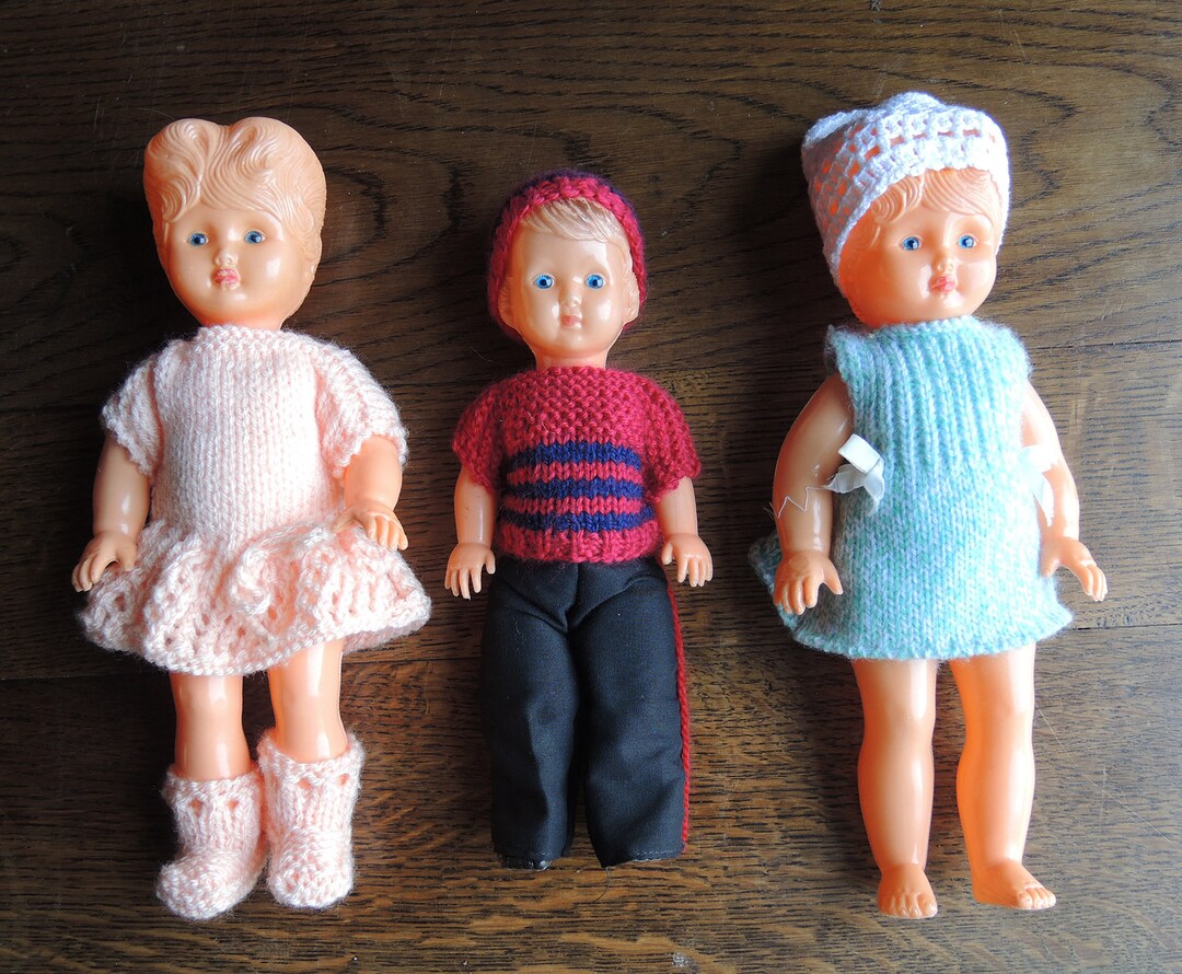 Conjunto de 3 muñecas de plástico duro antiguas francesas 1970 - Etsy ...