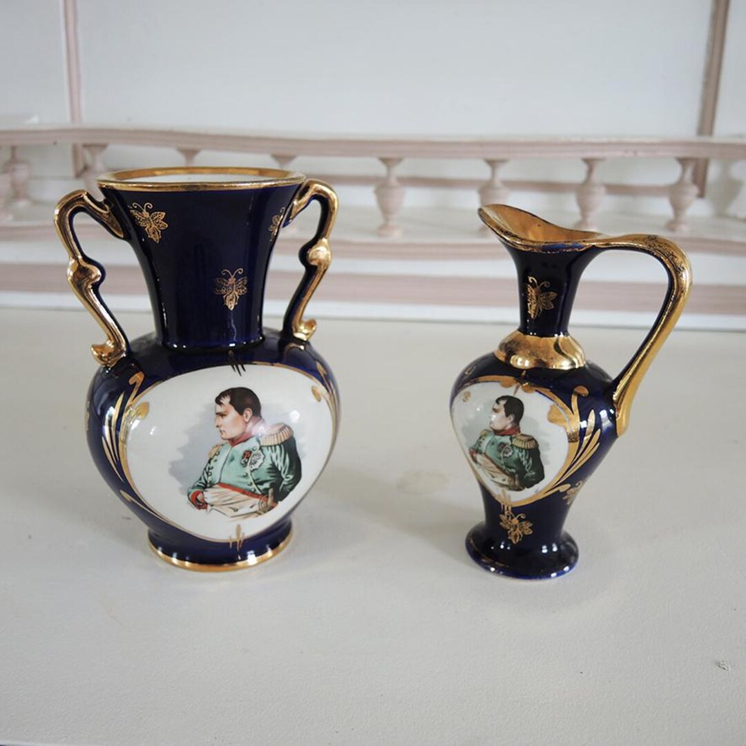 Antique French Porcelain Napoleon Buonaparte Vase & Pitcher - Etsy