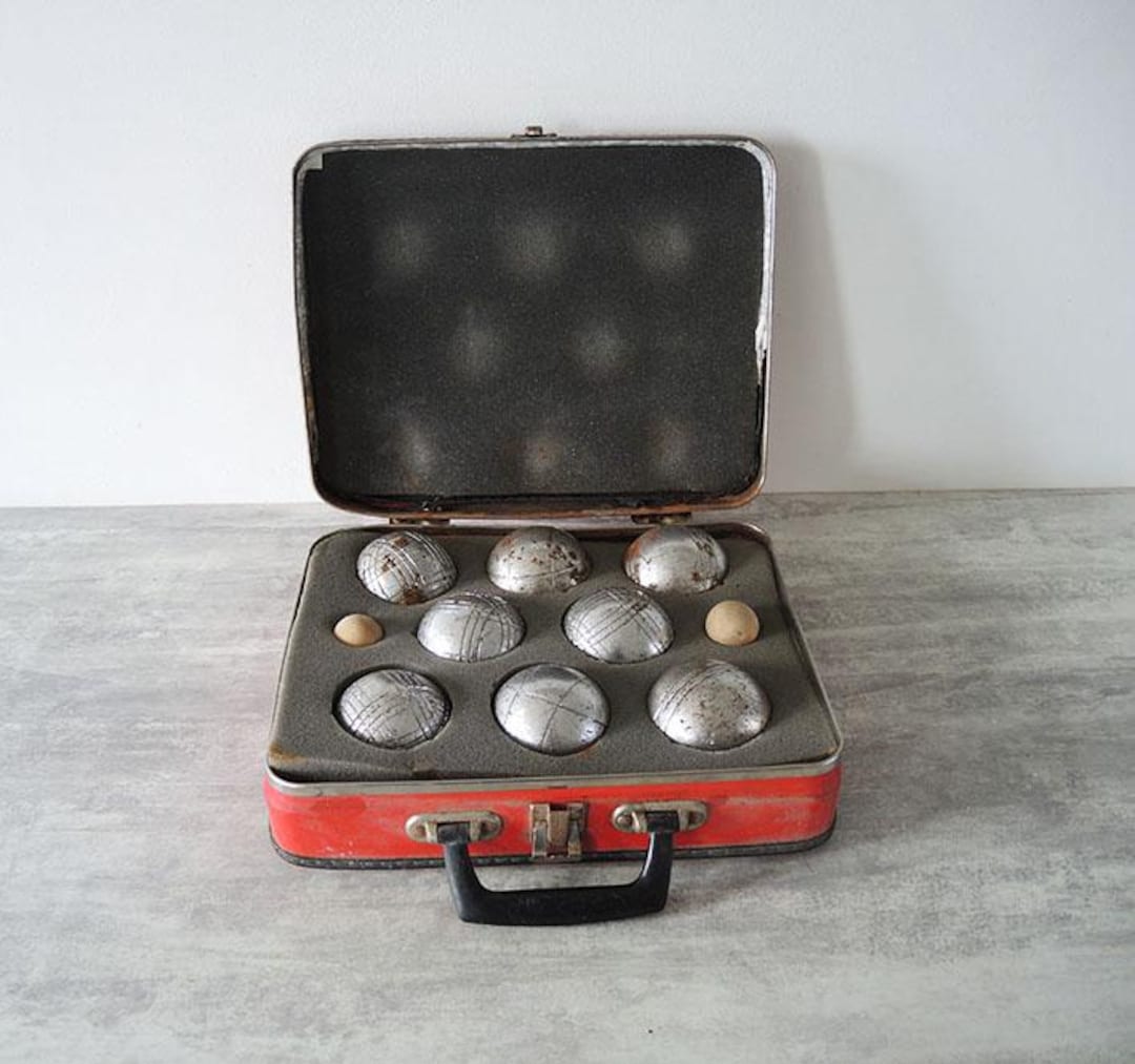 Antique French Petanque Bowling Set - Etsy
