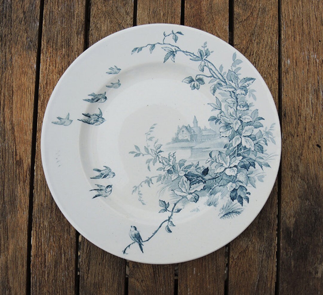 Antique French Faïencerie De Gien Dessert Plate : Landscapes - Etsy