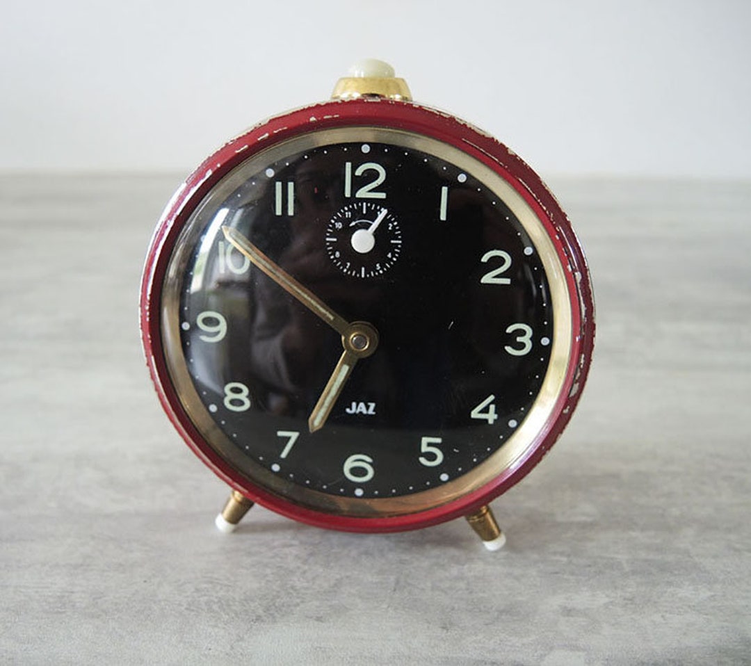 Antique French Burgundy JAZ Wind-up Alarm Clock - Etsy