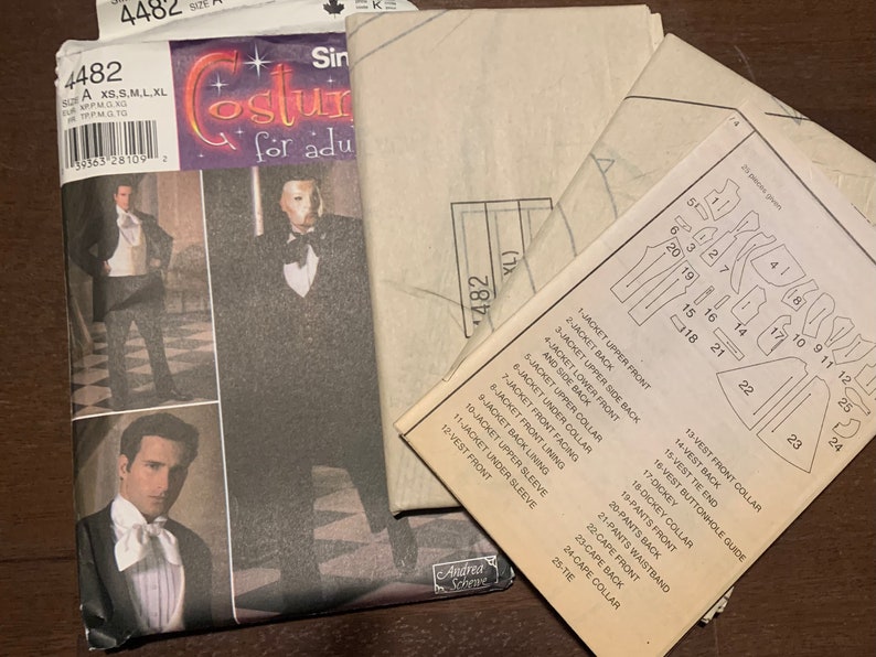 Simplicity Phantom of the Opera Costume Pattern 4482 Sewing Craft ...