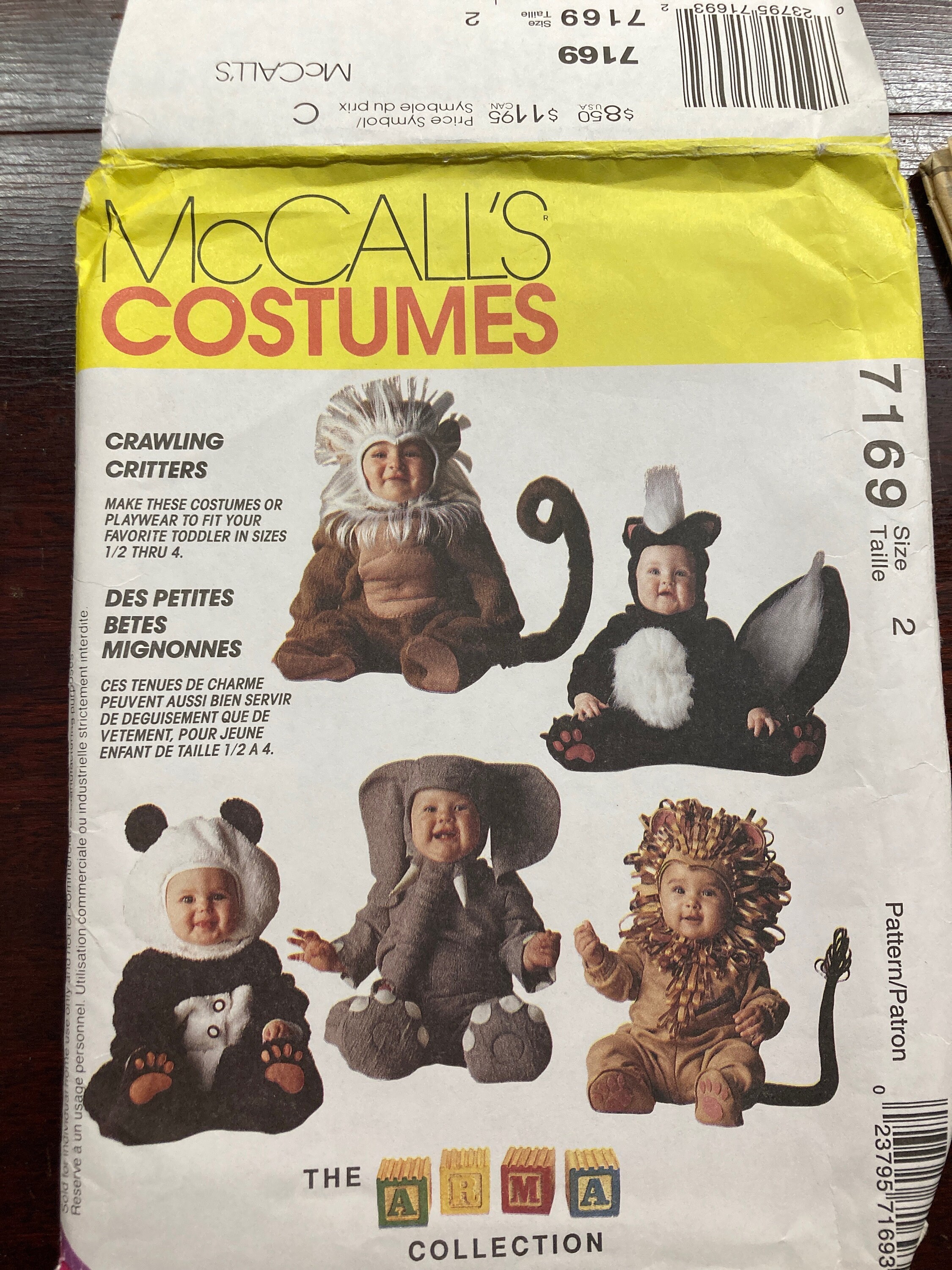 Mccalls 7169. Crawling Critters Costumes. Size 2. Uncut Pattern. - Etsy
