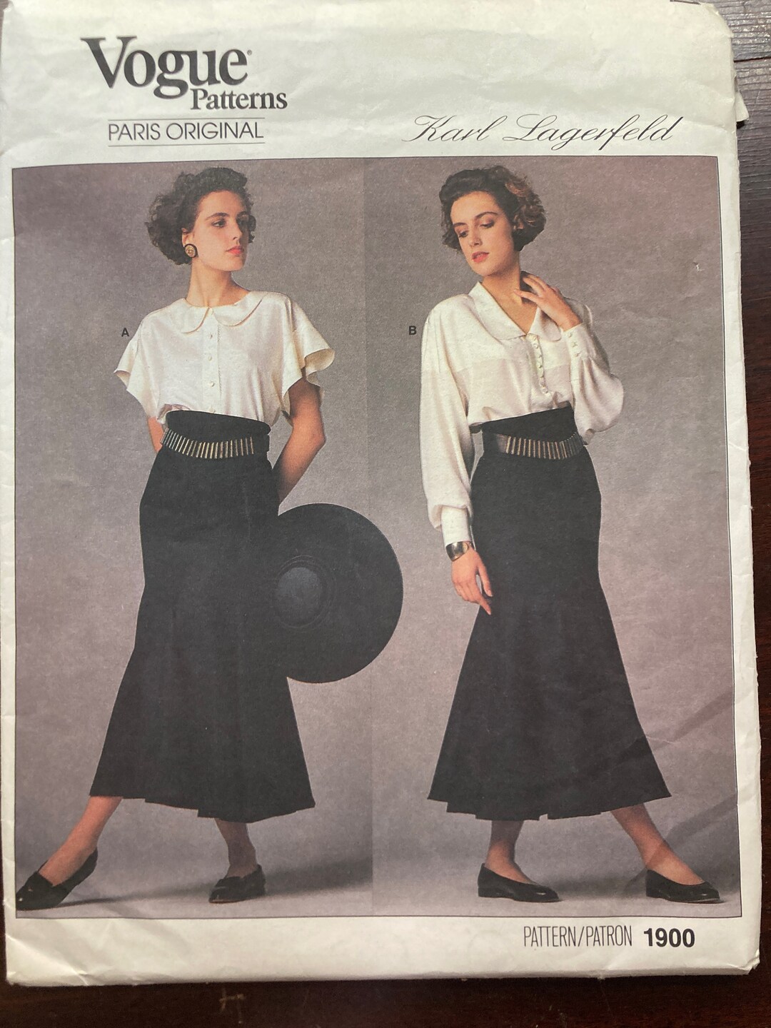 Vogue 1900. Size 8. Paris Original. Karl Lagerfeld. Uncut Pattern. - Etsy