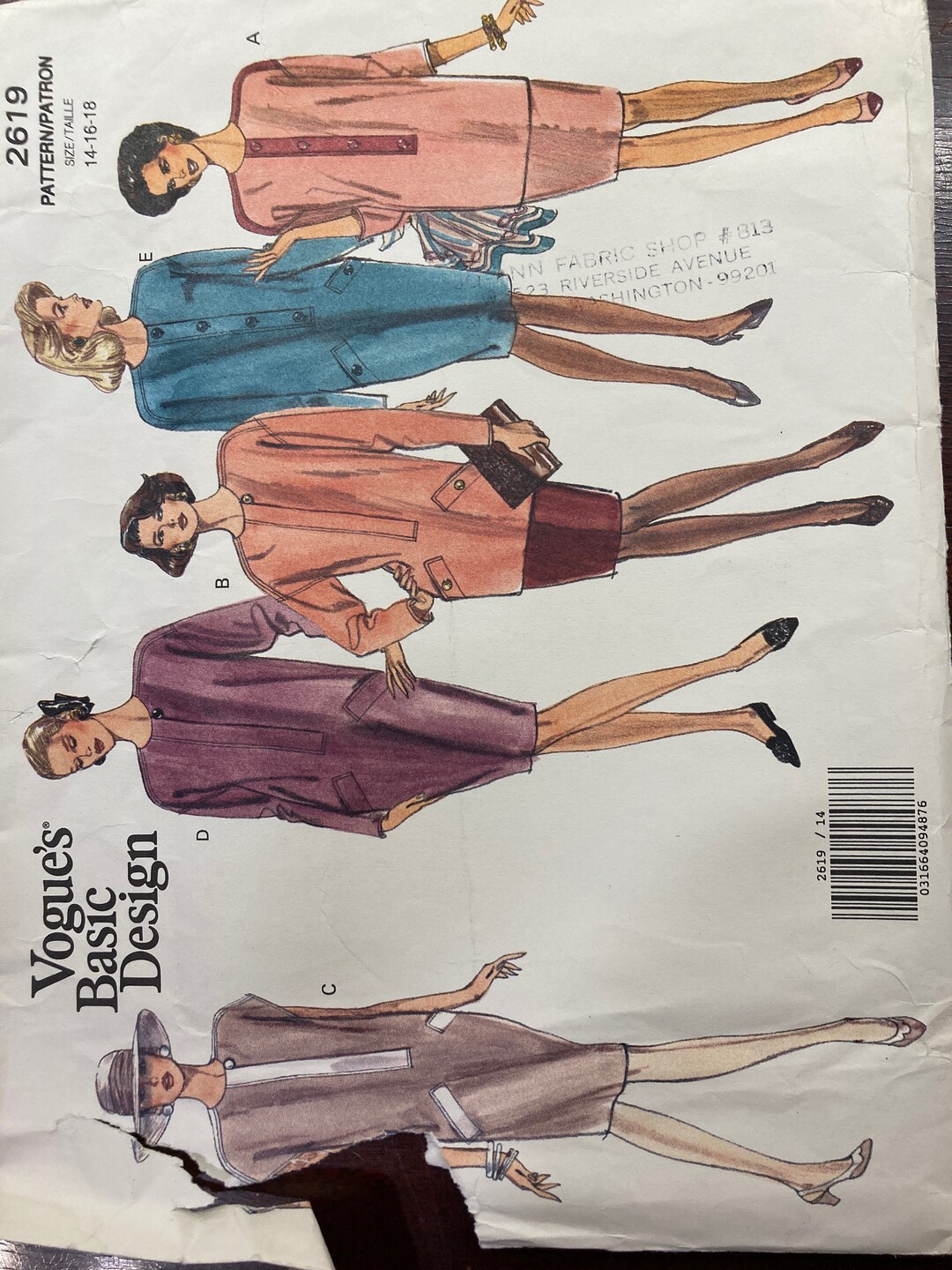 Vogue Basic Design 2619. Size 14-16-18. Uncut Pattern. - Etsy