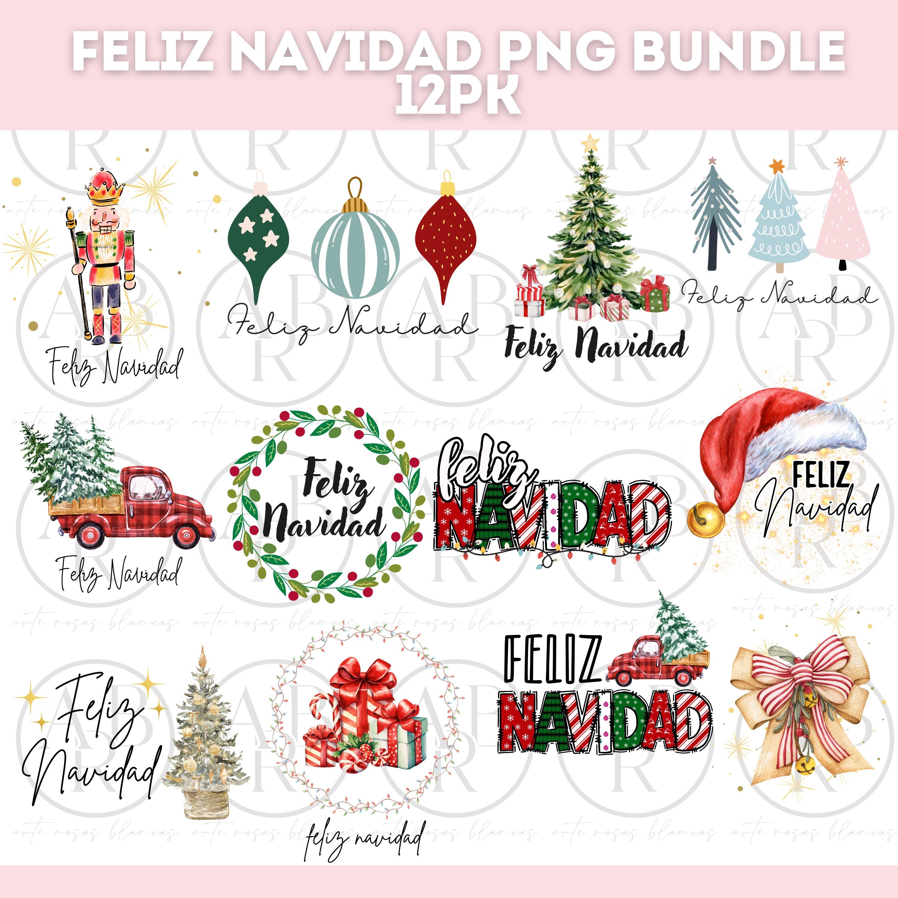Feliz Navidad Super Mega SVG Bundle in Spanish | PNG Mega Bundle ...