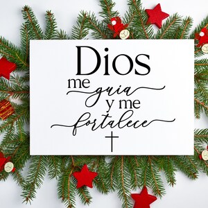 Dios Me Guia Y Me Fortalece Svg | Spanish Svg | Png Cristiano | Frases ...
