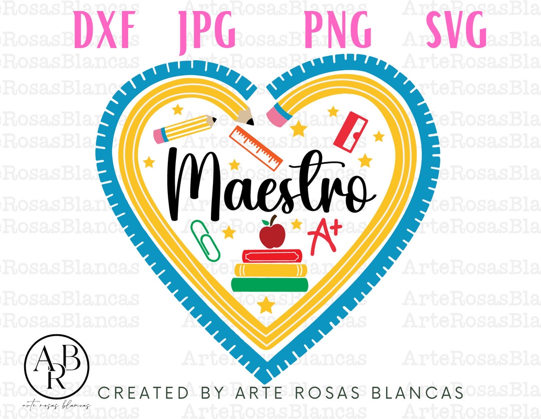 Maestro Svg | Spanish Teacher Svg | Vectores De Maestro En Espanol ...
