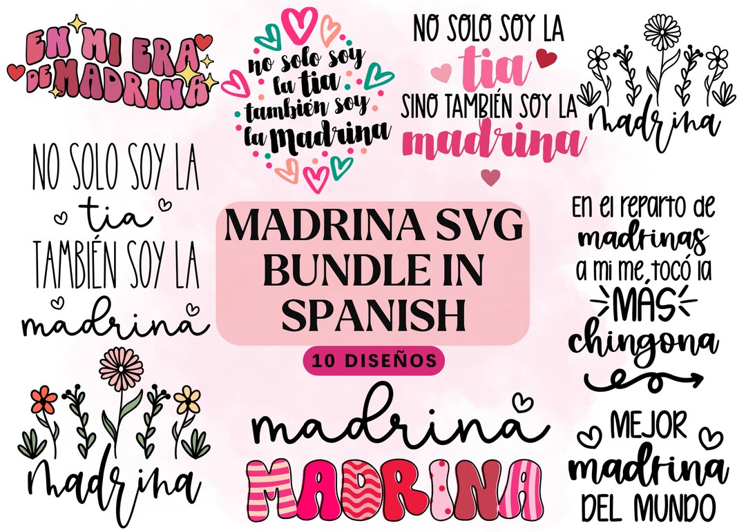 Madrina Svg Bundle | Paquete Frases Para Madrina Png | Madrina PNG ...