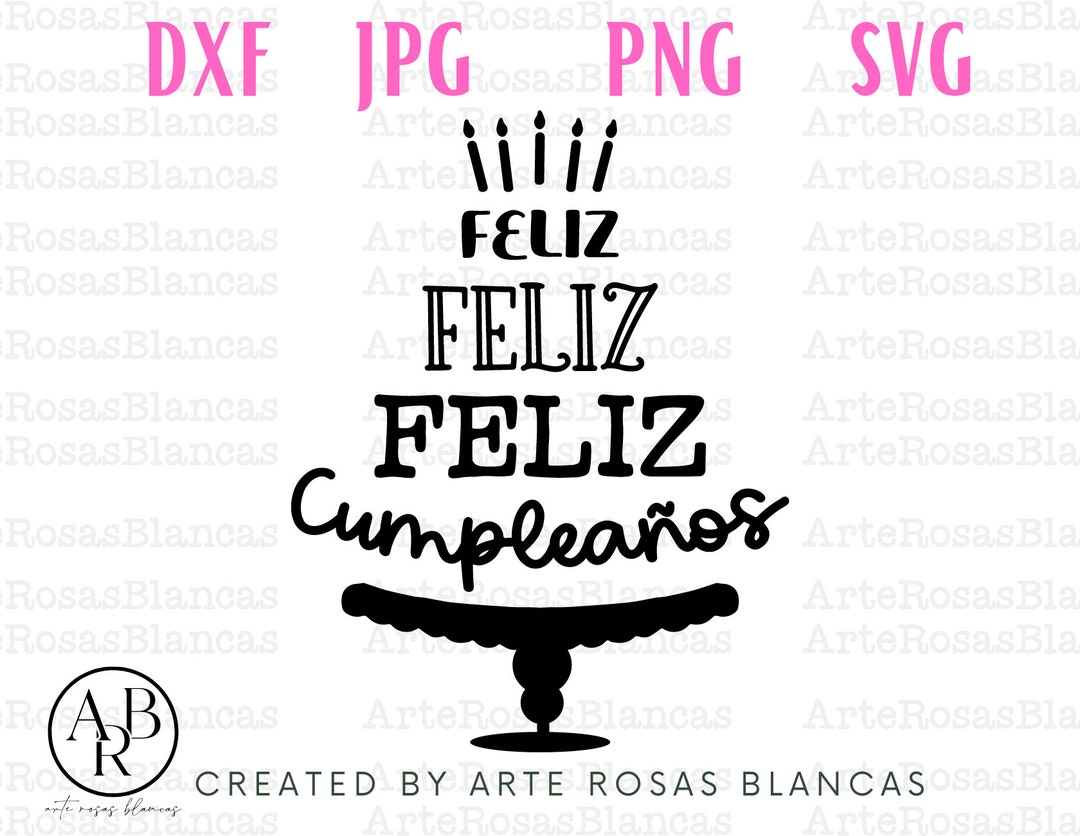 Feliz Cumpleanos Svg | Svg En Espanol | Cumpleanos Svg | Fiesta Svg ...
