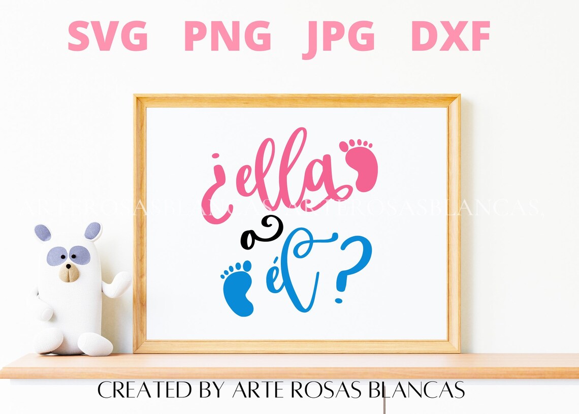 Ella O El Svg Gender Reveal Svg in Spanish Spanish Svg - Etsy