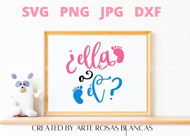 Ella O El Svg Gender Reveal Svg in Spanish Spanish Svg - Etsy