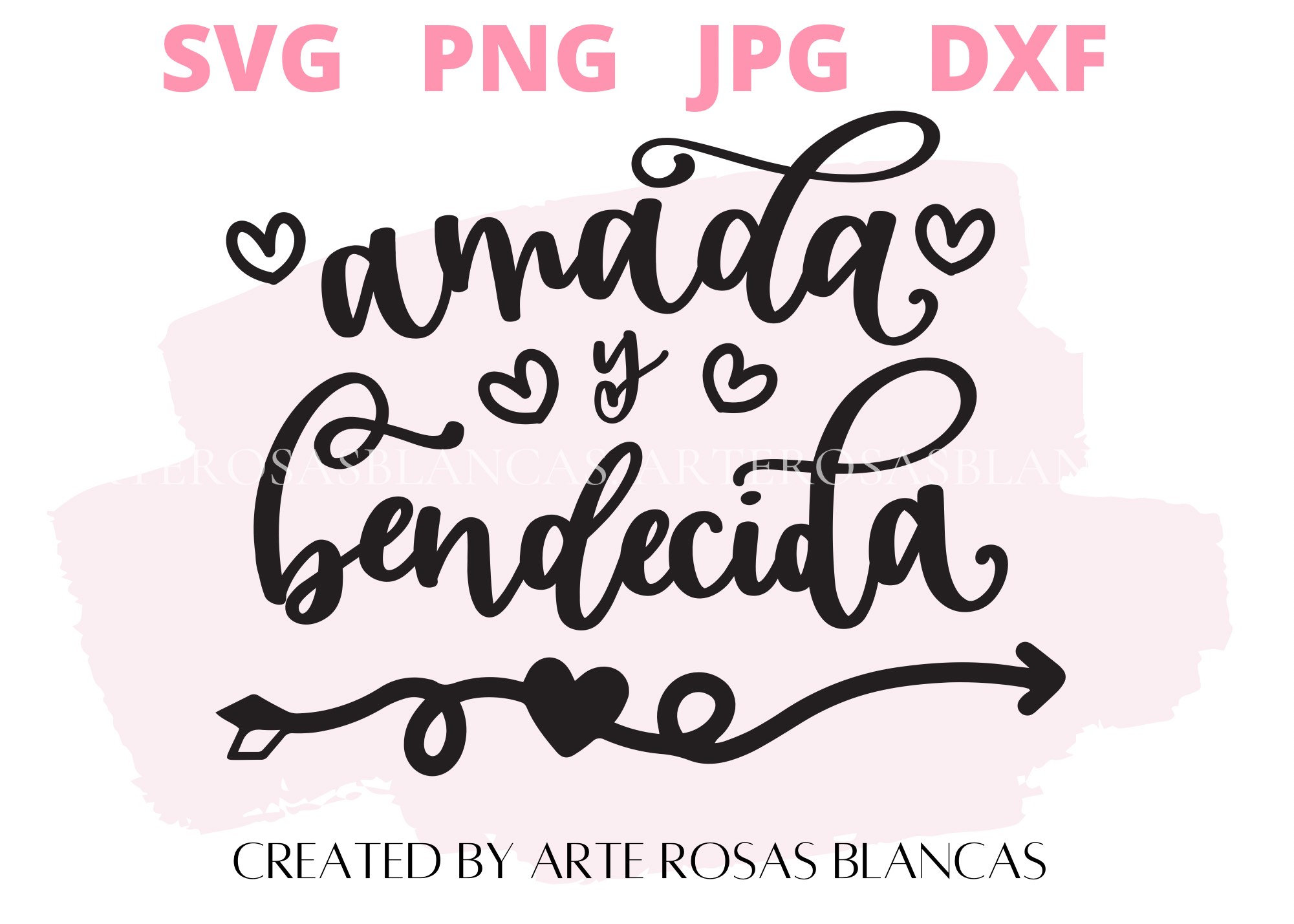 Amada Y Bendecida Svg | Mensajes Positivos Svg | Frases Positivas Svg | Frases Svg | Frases ...