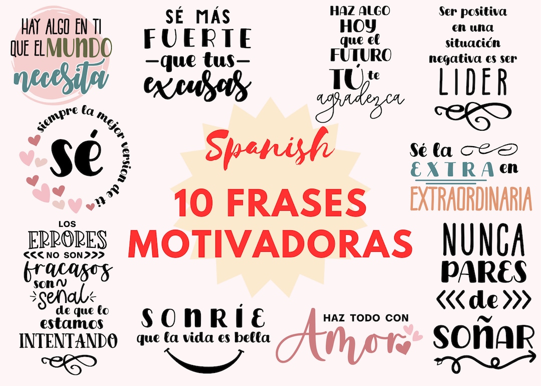 10 Frases Motivadoras Paquete De SVG | Frases Positivas Svg | Latina ...