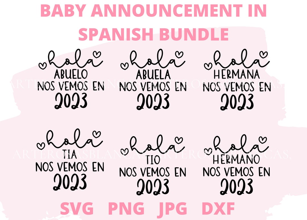 Baby Announcement Svg Spanish | Pregnancy Announcement in Spanish Svg ...
