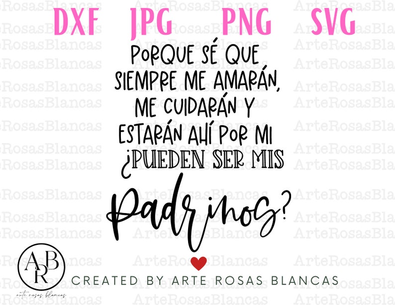 Propuesta Para Padrinos Svg | Padrinos Svg | Madrina Svg | Puedes Ser ...