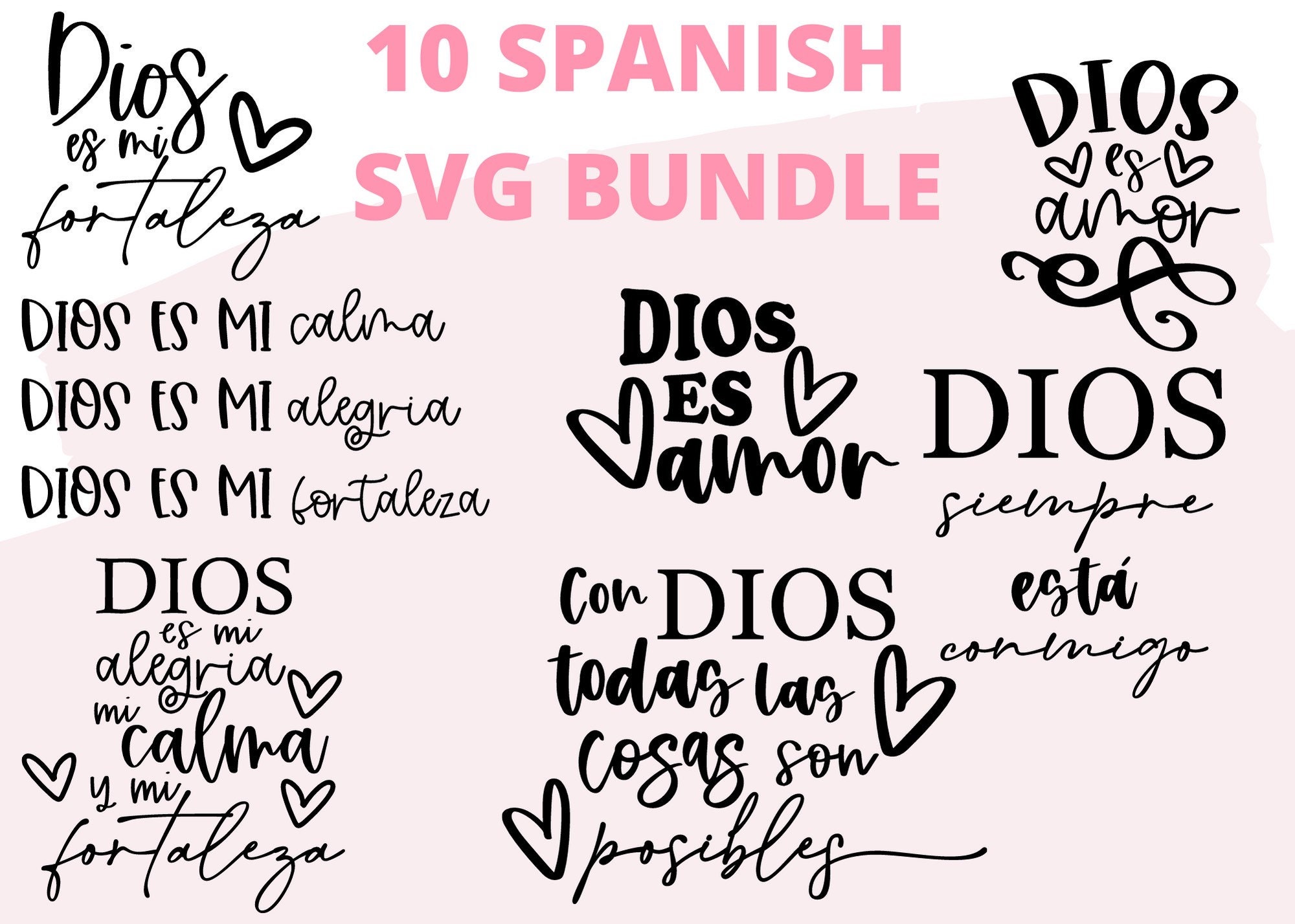 Spanish Christian SVG Bundle Spanish Svg Bundle Frases - Etsy