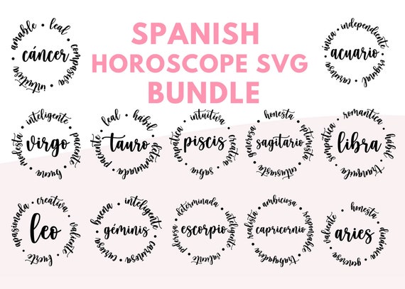 Spanish Horoscope SVG Bundle Svg En Espanol De Horoscopo - Etsy