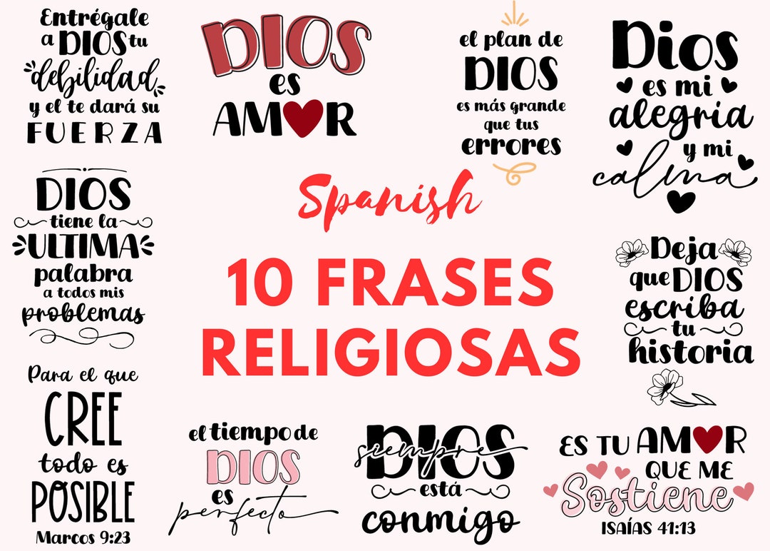 10 Spanish Christian SVG Bundle | Spanish Svg | Frases Cristianas SVG ...