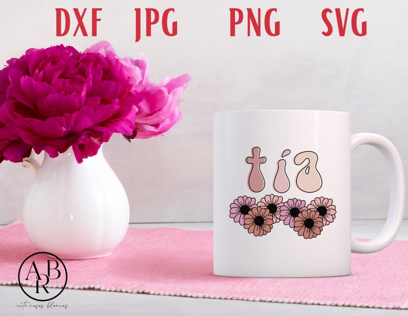 Tia Svg Spanish Aunt Svg Aunt Floral Svg Aunt Bubble Letters in Spanish ...