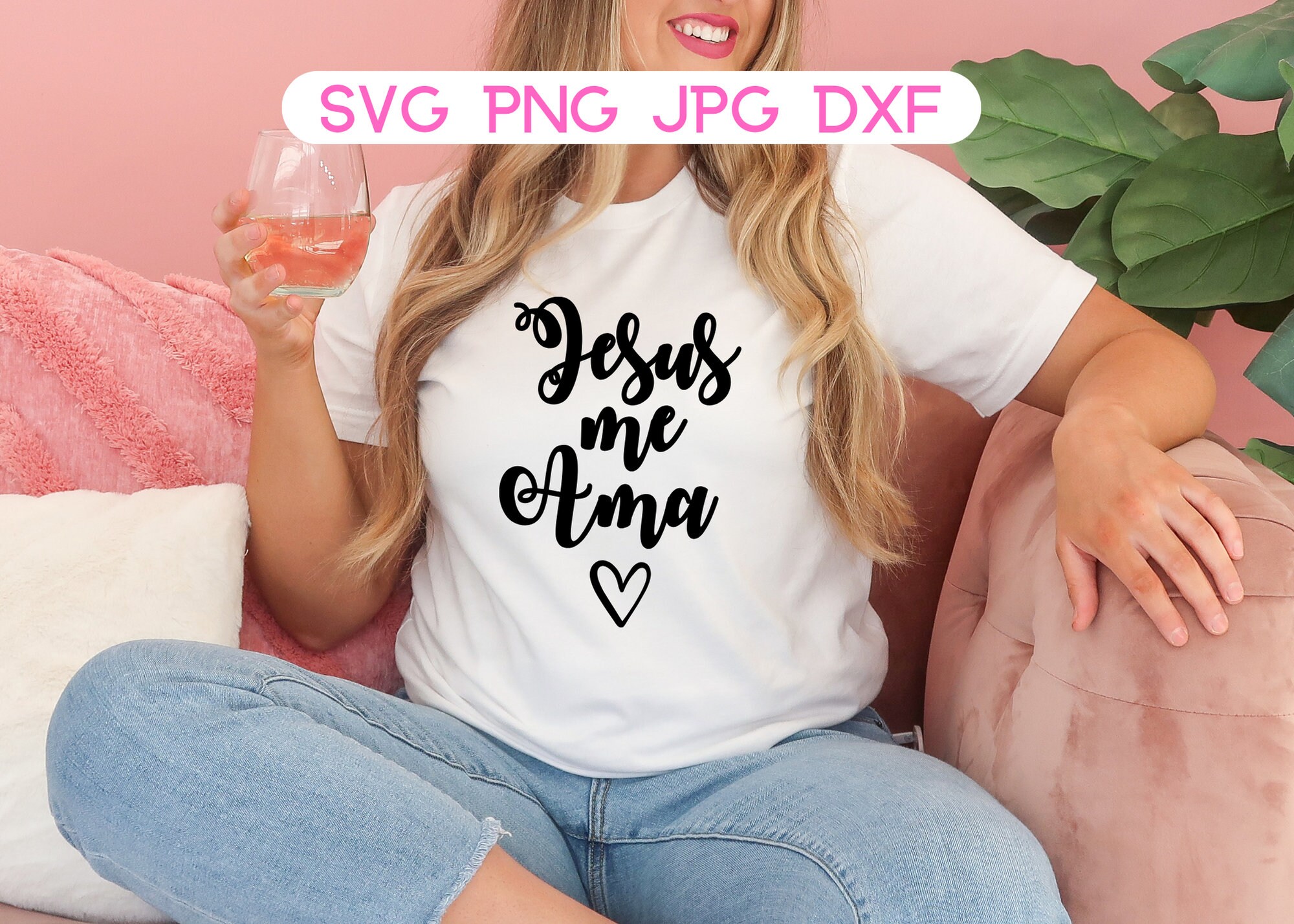 Jesus Me Ama Svg Spanish Svg Jesus Png Frases Cristianas - Etsy