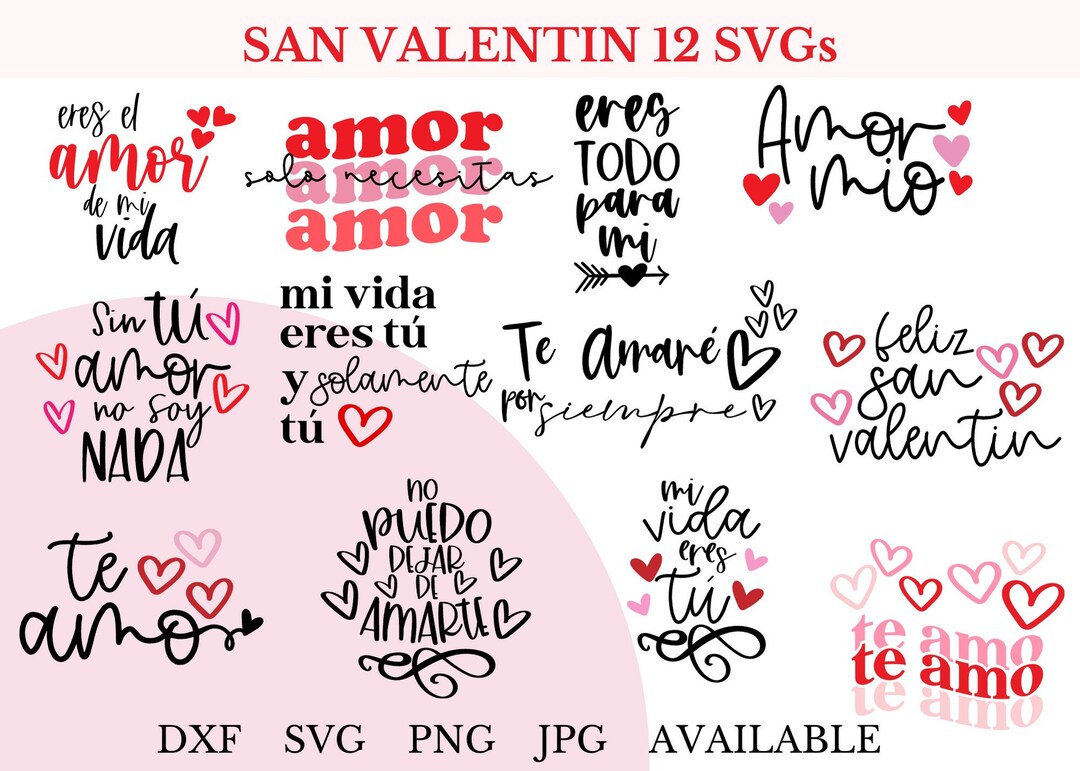 Spanish San Valentin Svg Bundle | Spanish Svg Bundle | SVG En Español ...