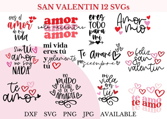 Spanish San Valentin Svg Bundle Spanish Svg Bundle SVG En - Etsy