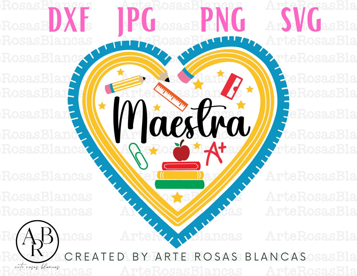 Maestra svg / Spanish Teacher svg / Vectores de Maestra en Espanol ...