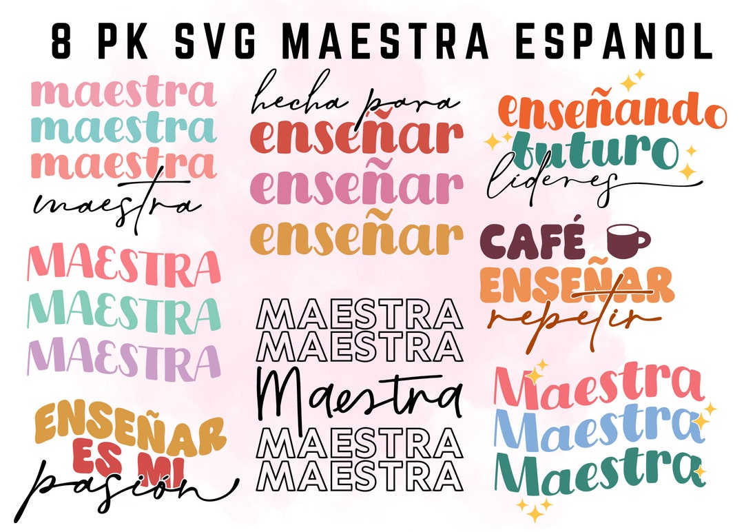 Spanish Teacher Retro Svg Bundle | Spanish Teacher Svg Bundle | Teacher ...