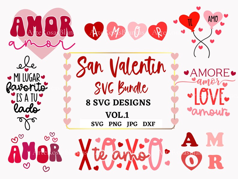 Spanish San Valentin Svg Bundle Spanish Svg Bundle SVG En - Etsy