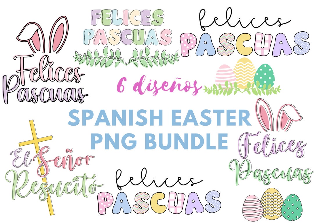 Felices Pascuas Sublimation PNG Bundle Spanish Sublimation Bundle ...