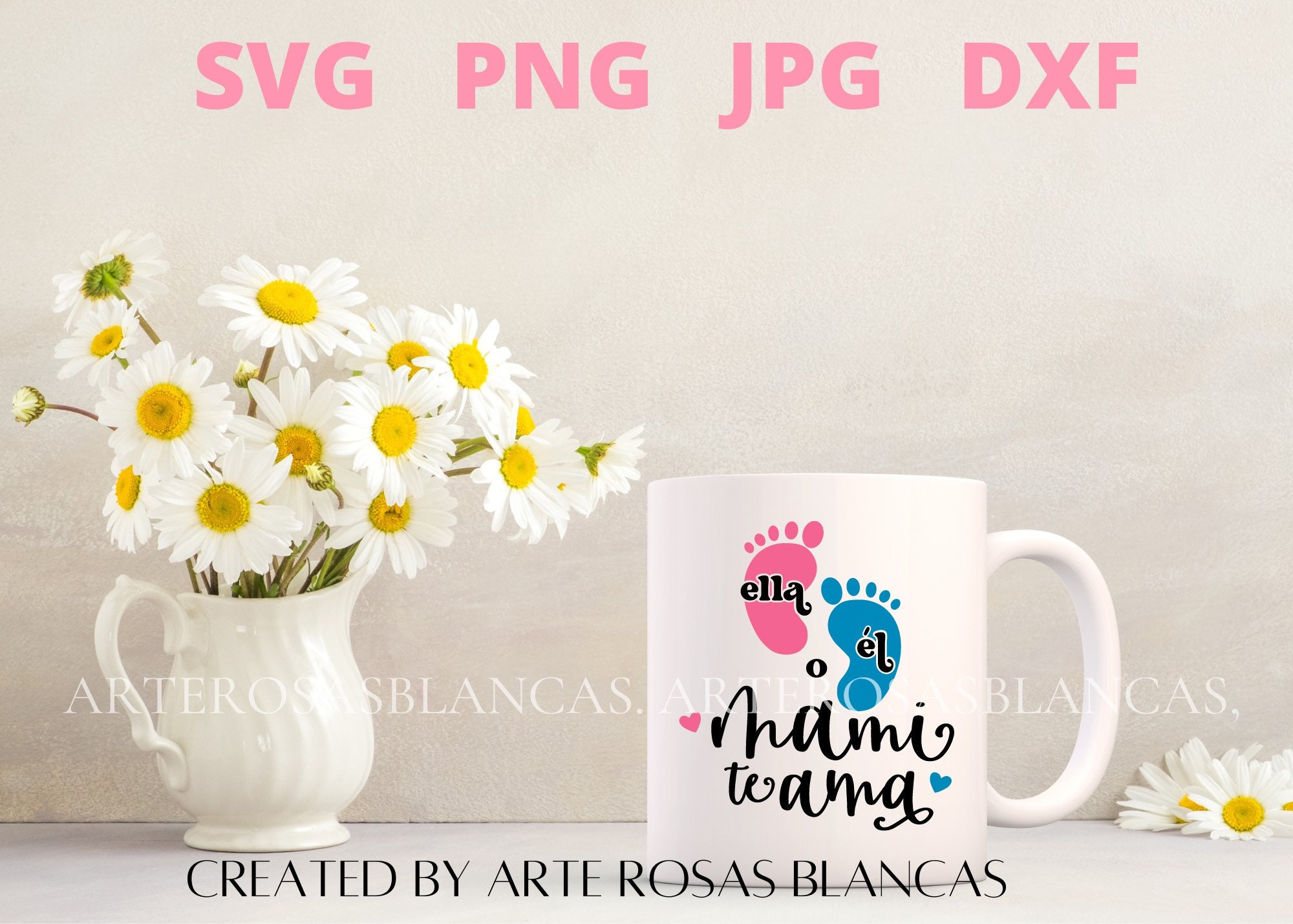 Ella O El Mami Te Ama Svg Spanish Gender Reveal Svg - Etsy