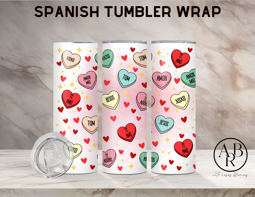 San Valentin Wrap Png | Spanish 20oz Tumbler Wrap | Spanish Valentine's ...