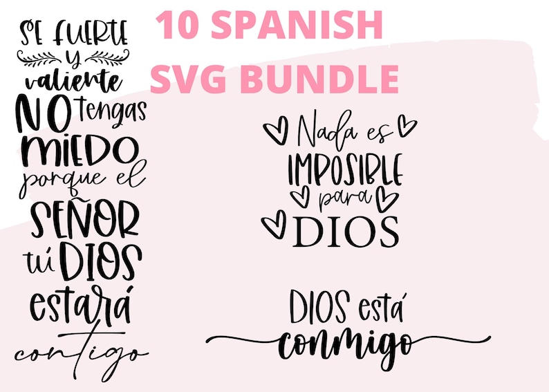 Spanish Christian SVG Bundle Spanish Svg Bundle Frases - Etsy