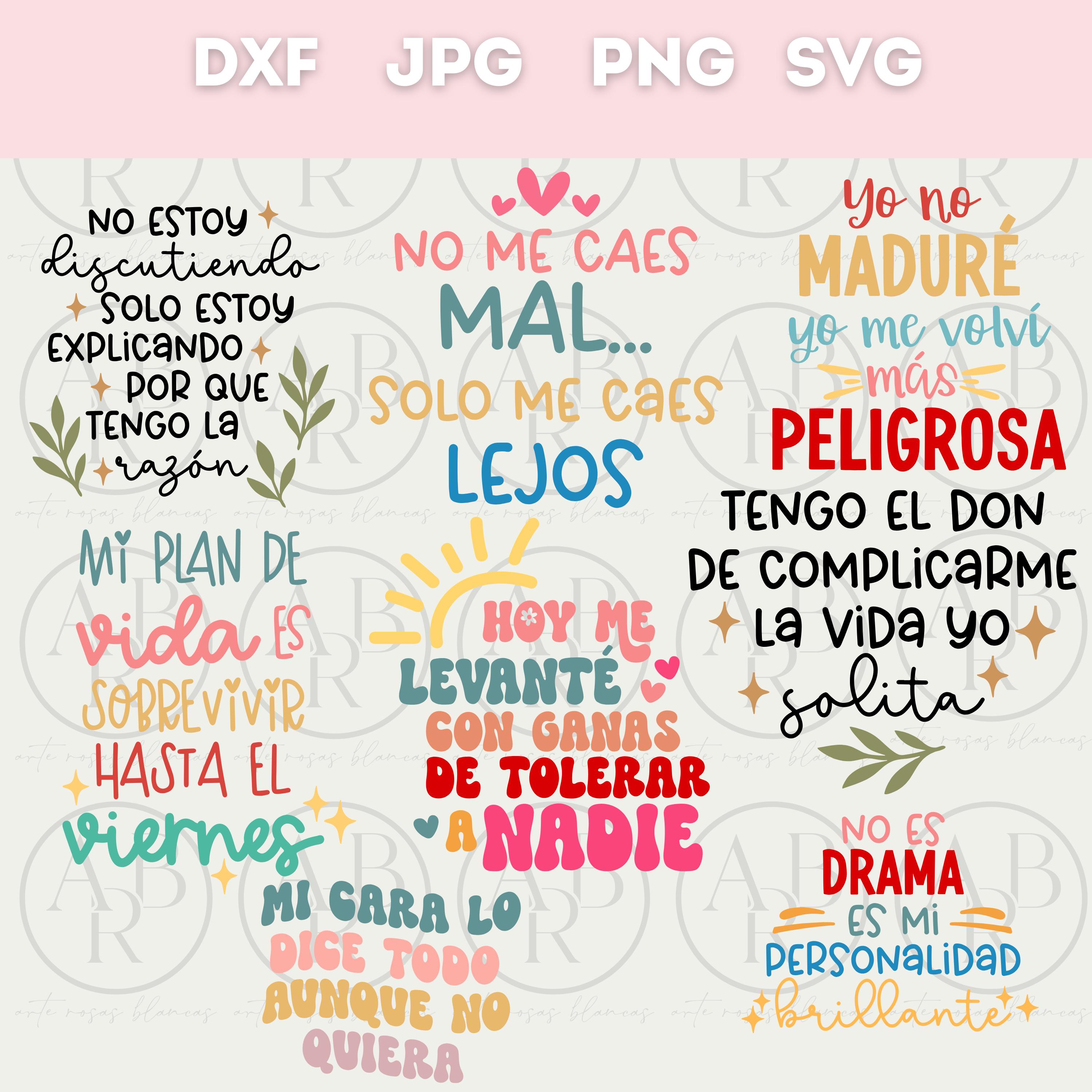 Spanish Boho Sarcastic Stickers and SVG Bundle | Funny Sayings in ...