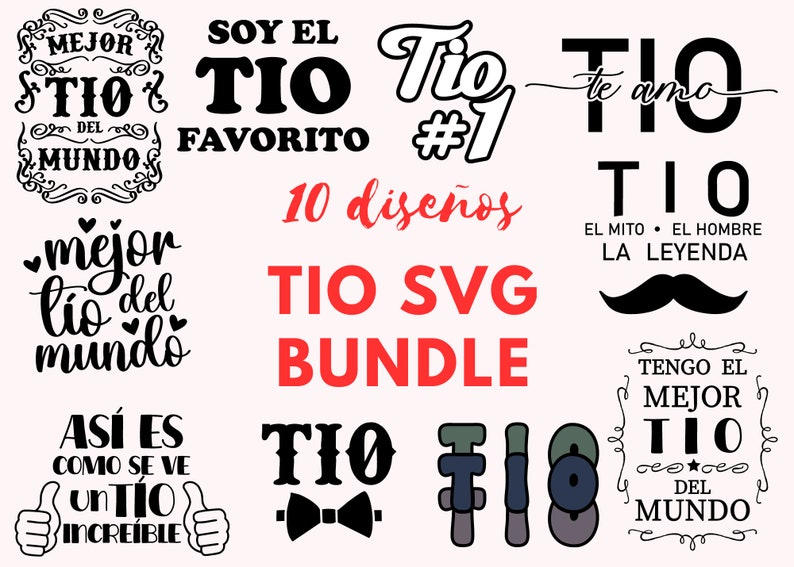 Tio Svg Bundle | Spanish Svg Bundle | Tio Favorita Svg Bundle | Mejor ...