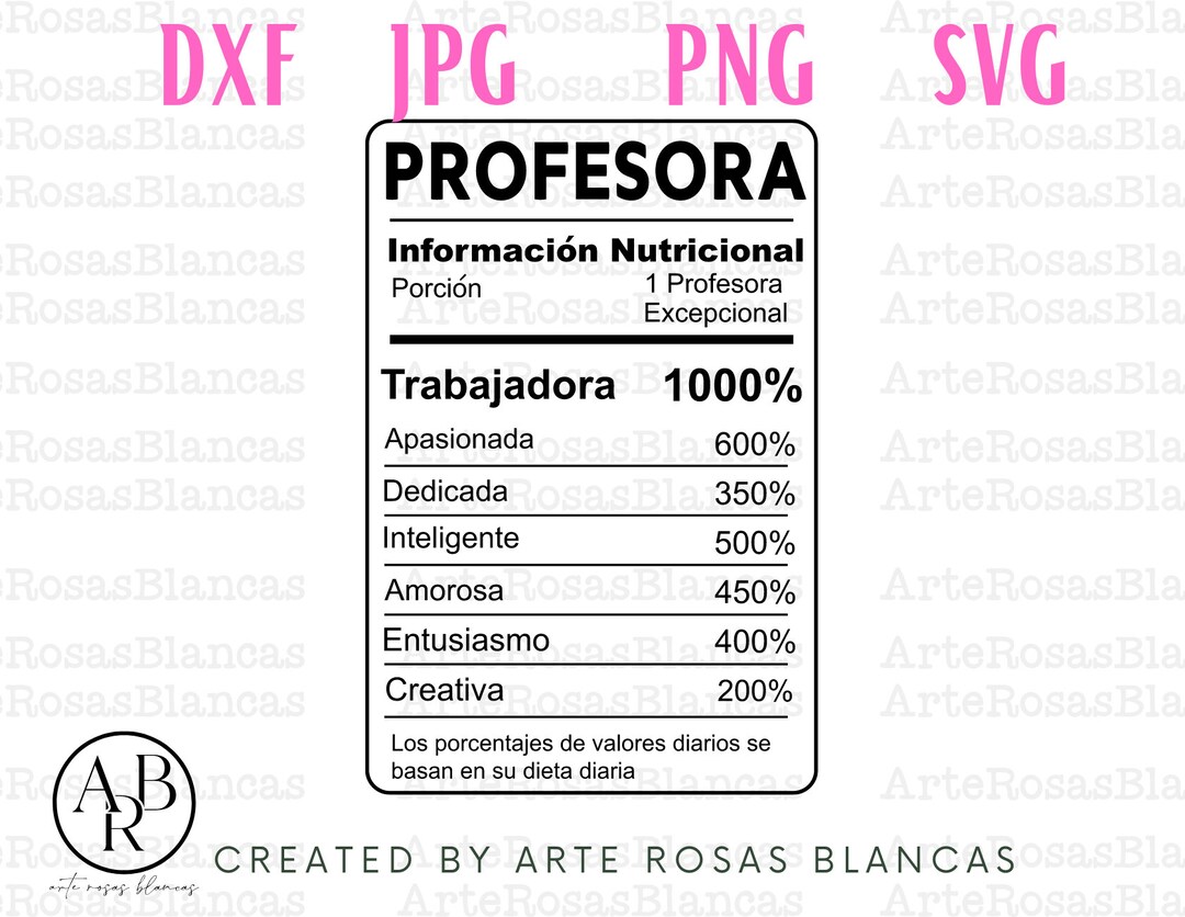 Profesora Svg | Maestra Svg | Svg En Espanol | Png En Espanol De ...