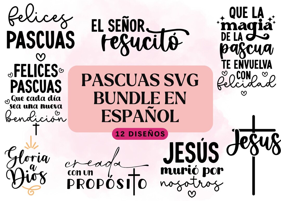 Felices Pascuas Svg Bundle En Espanol | Paquete De Svg En Espanol ...