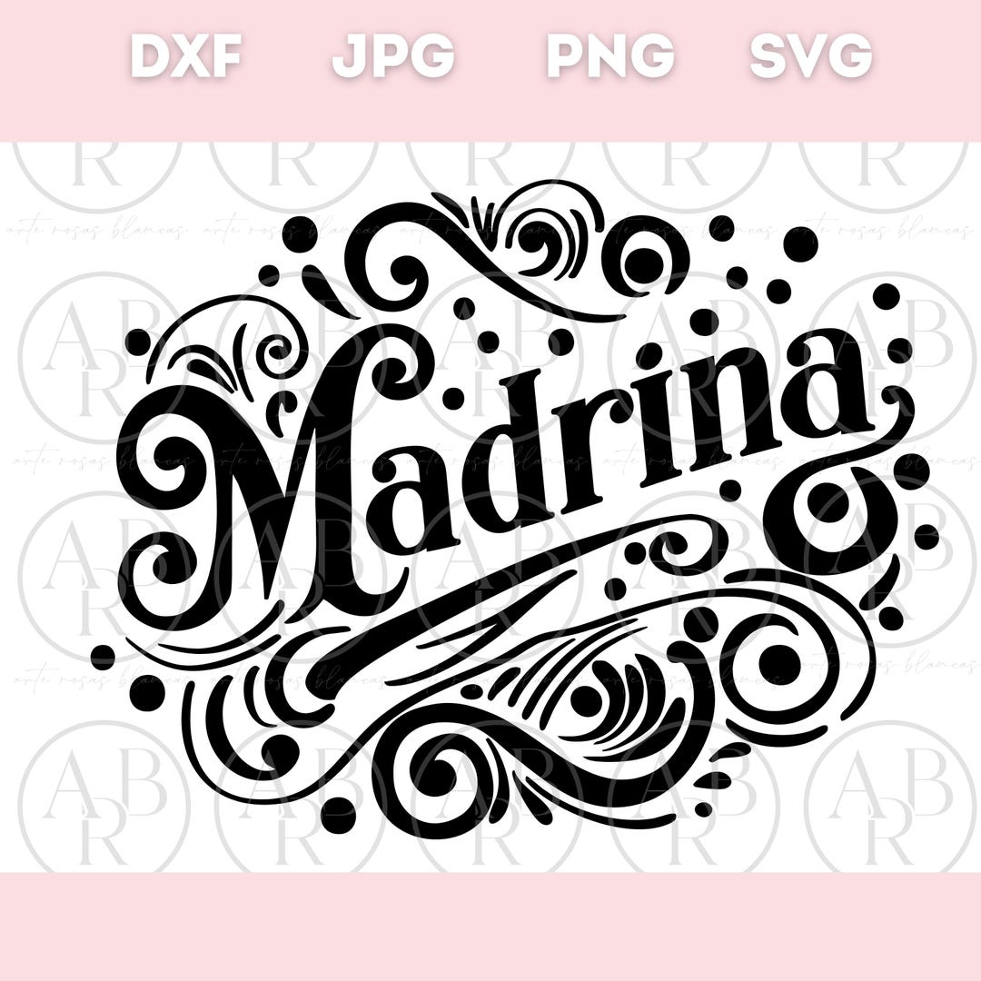 Madrina Lettering Svg | Madrina Script Lettering | Spanish Godmother ...