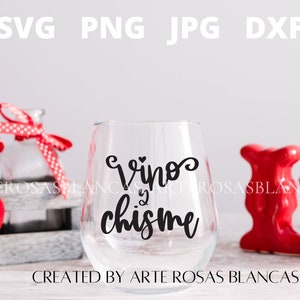 Vino Y Chisme Svg | Vino Svg | Spanish Svg | Wine Glass Svg | Wine PNG ...