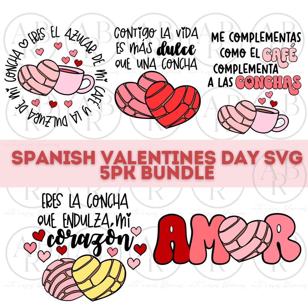 Concha Valentines Day Svg Bundle | Mexican Valentines Bundle Png | Pan ...