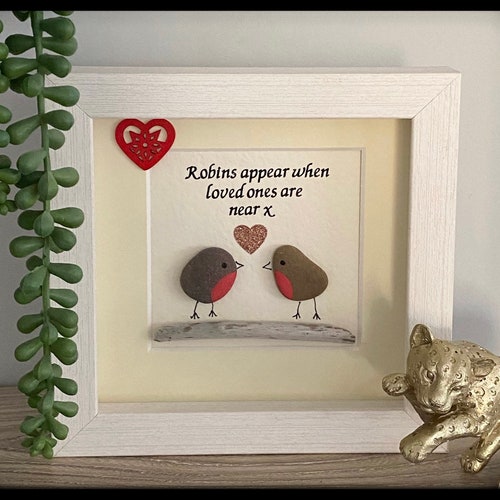 Robin Memory Pebble Picture Robins Appear When Loved Ones Are - Etsy UK