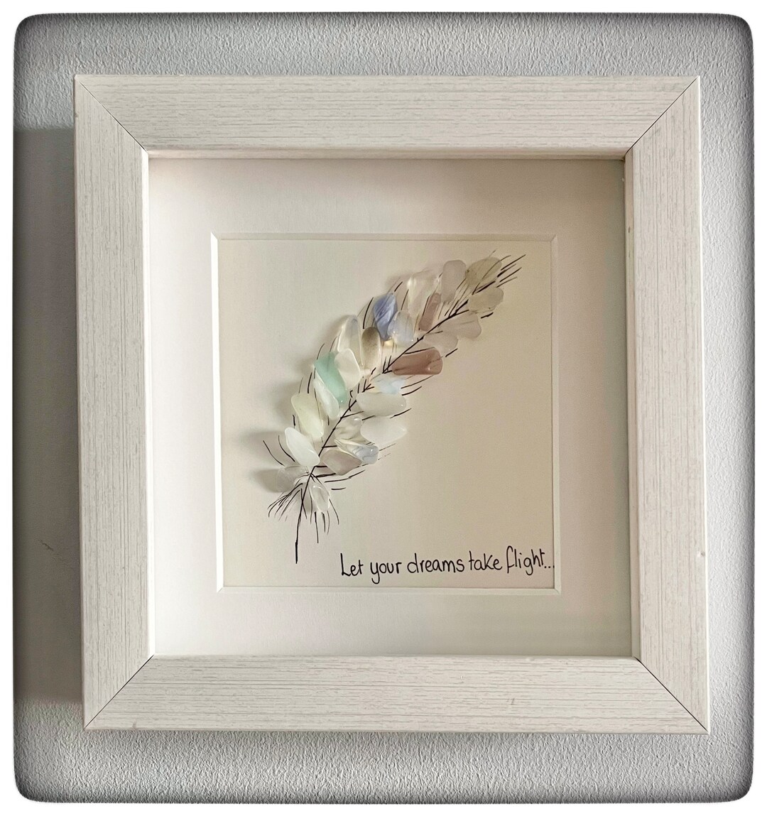 Feather / Dreams Sea Glass Picture - Etsy UK