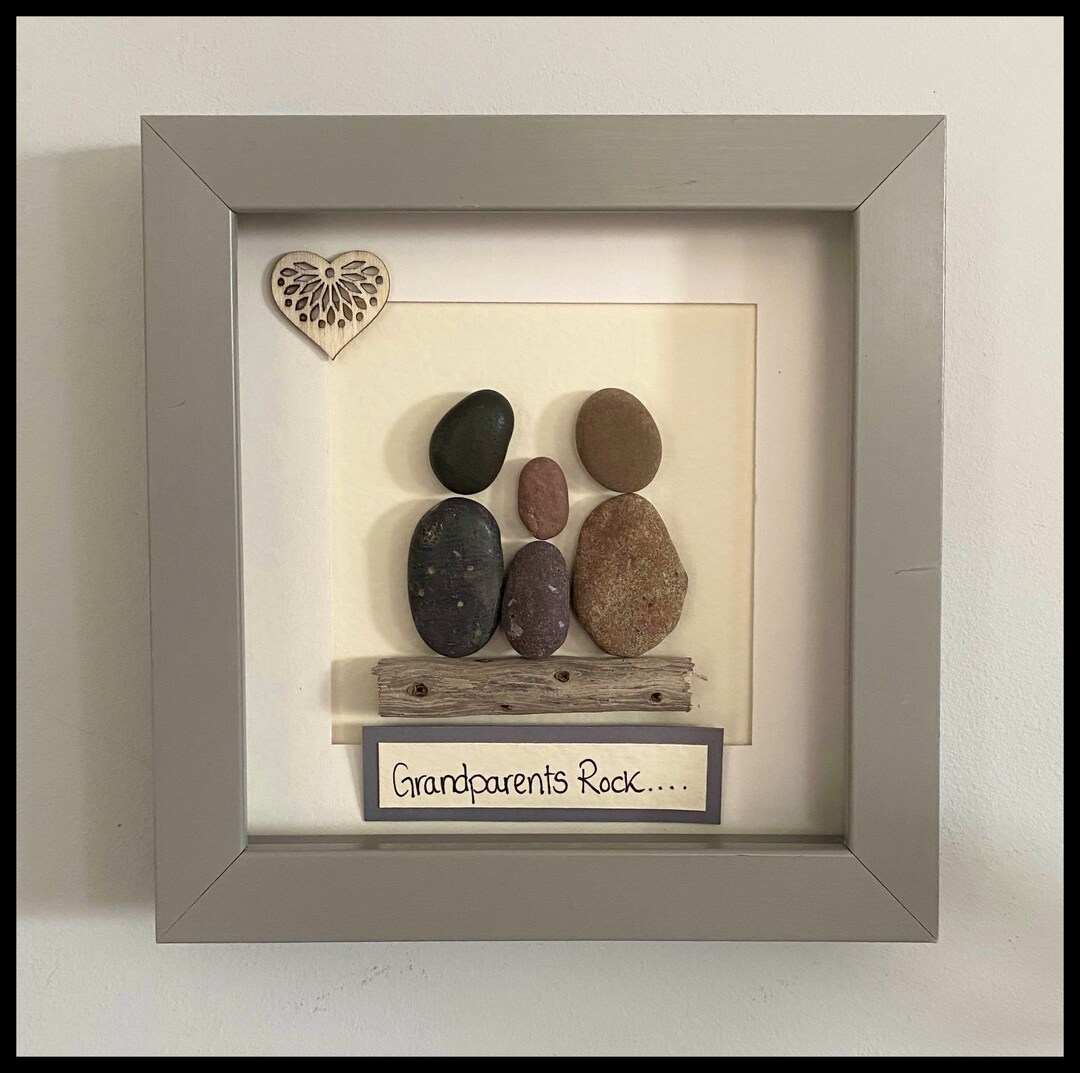 Grandparents Pebble Art Picture - Etsy