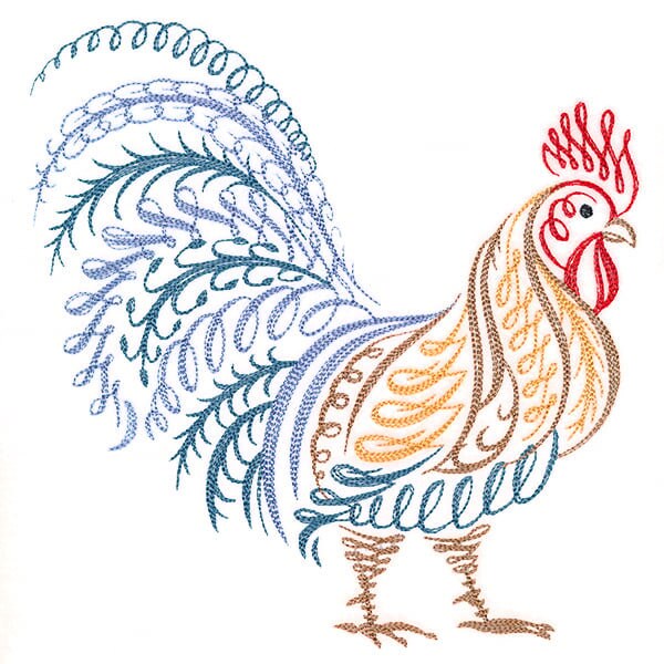 Rooster Embroidery - Etsy