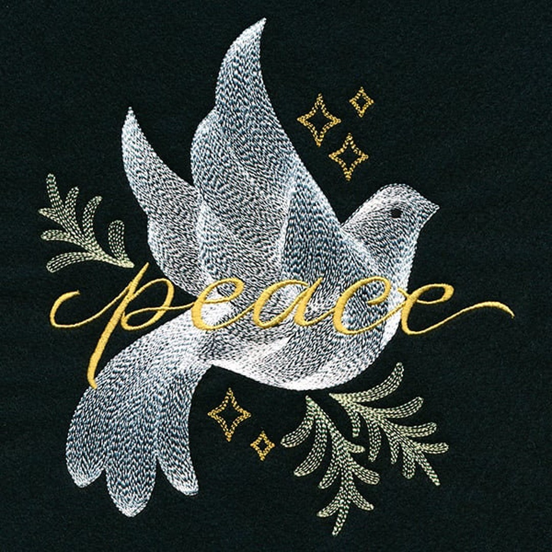 Delicate Dove of Peace Embroidered Towel Flour Sack Towel Kitchen Towel ...